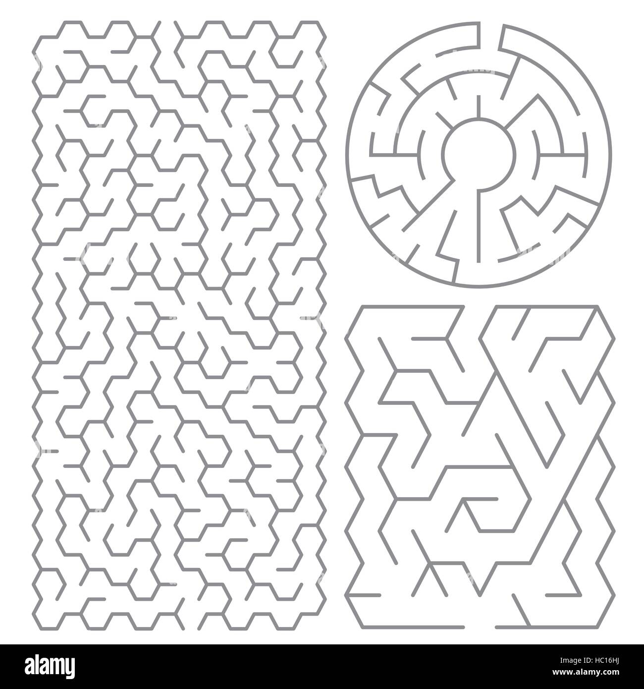 illustration of maze set isolated over white background Stock Vector ...