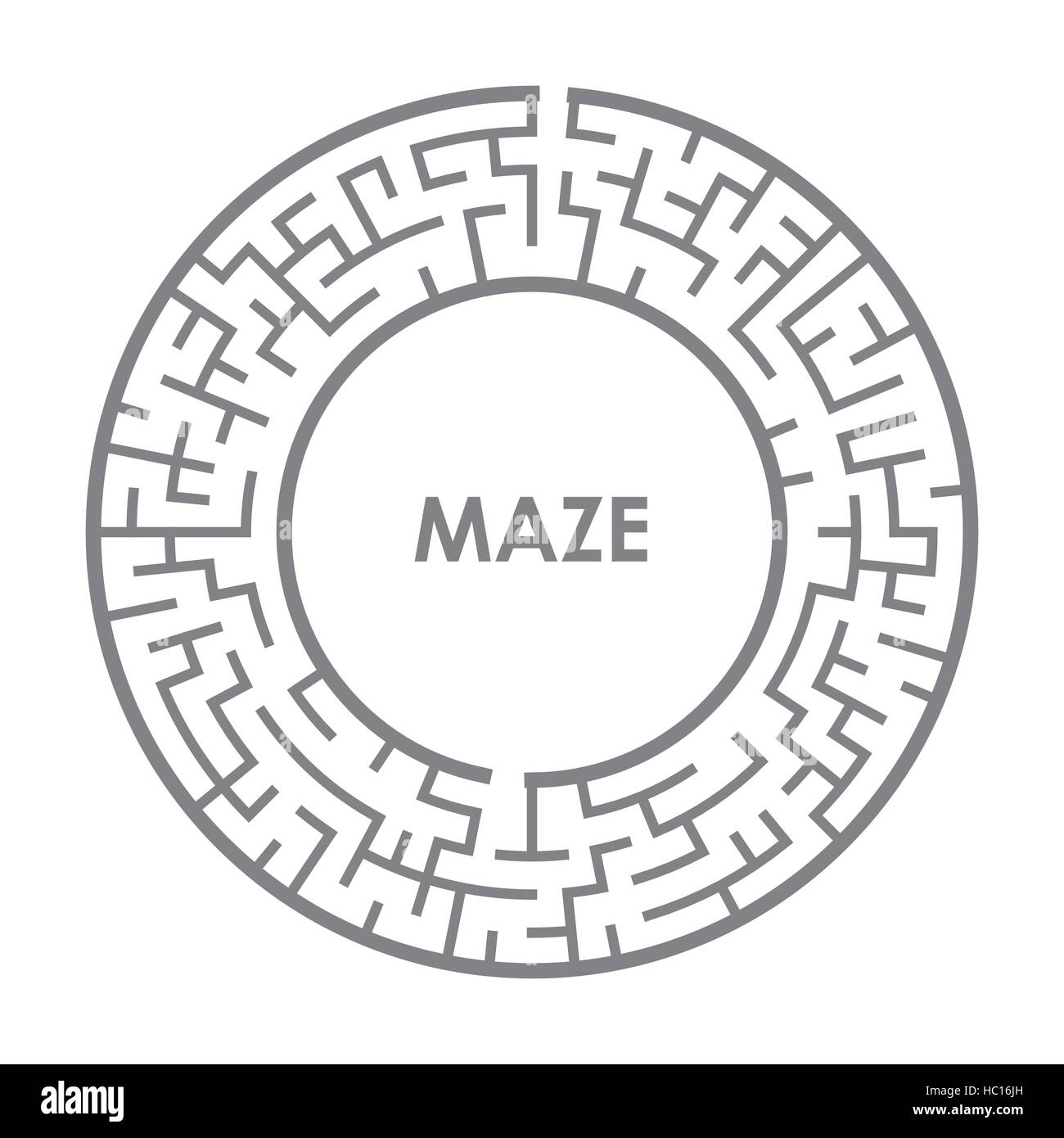 illustration of round maze isolated on white background Stock Vector ...