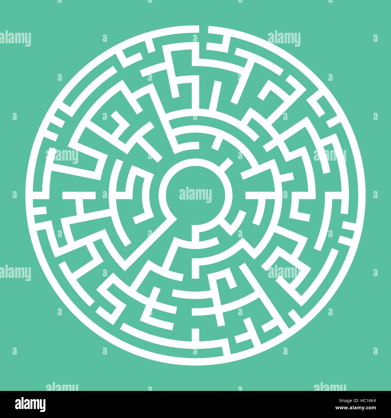 illustration of round maze isolated on aquamarine background Stock ...