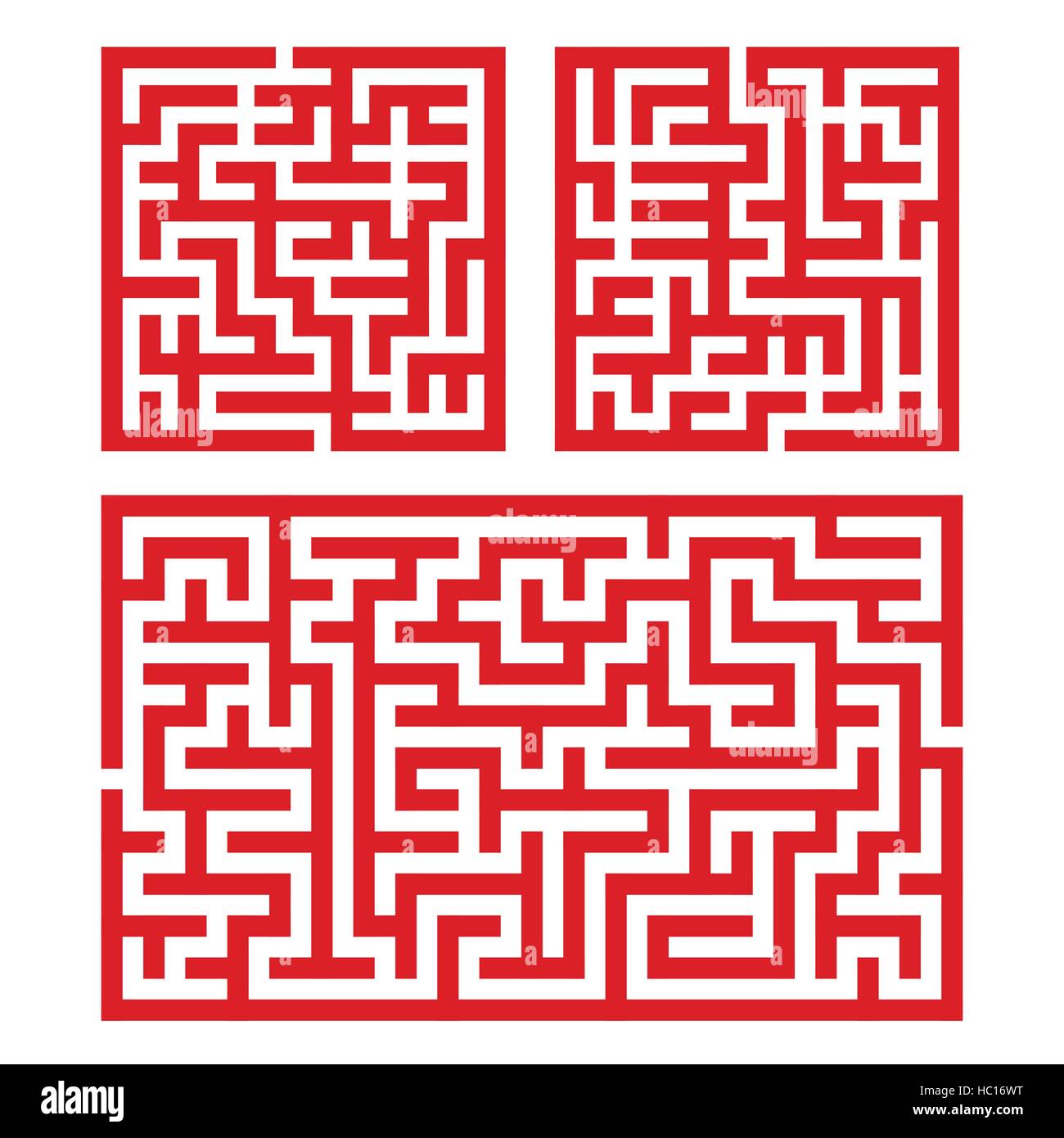 illustration of maze set isolated over white background Stock Vector ...