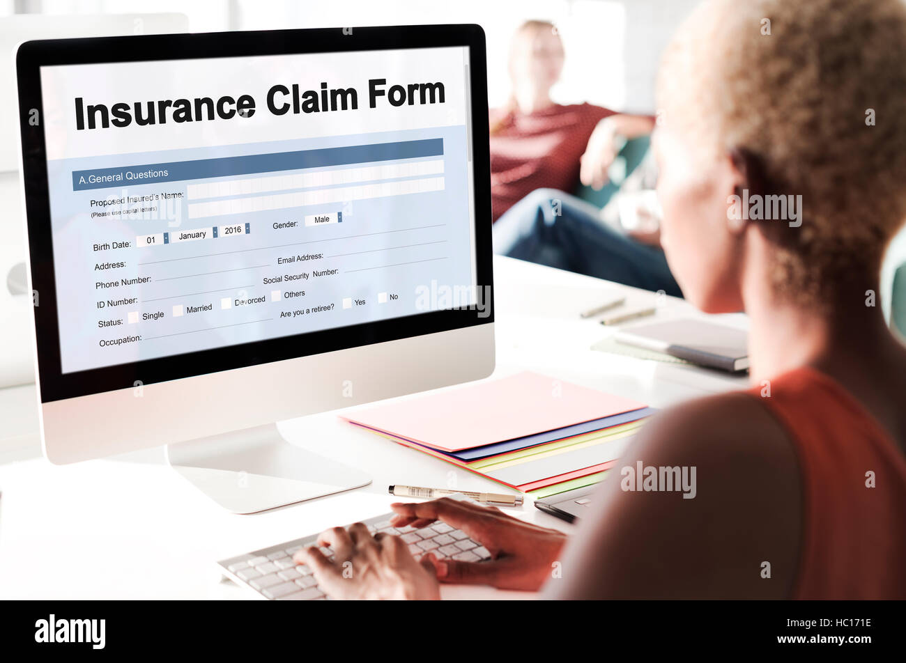 Insurance Claim Form Document Application Concept Stock Photo - Alamy