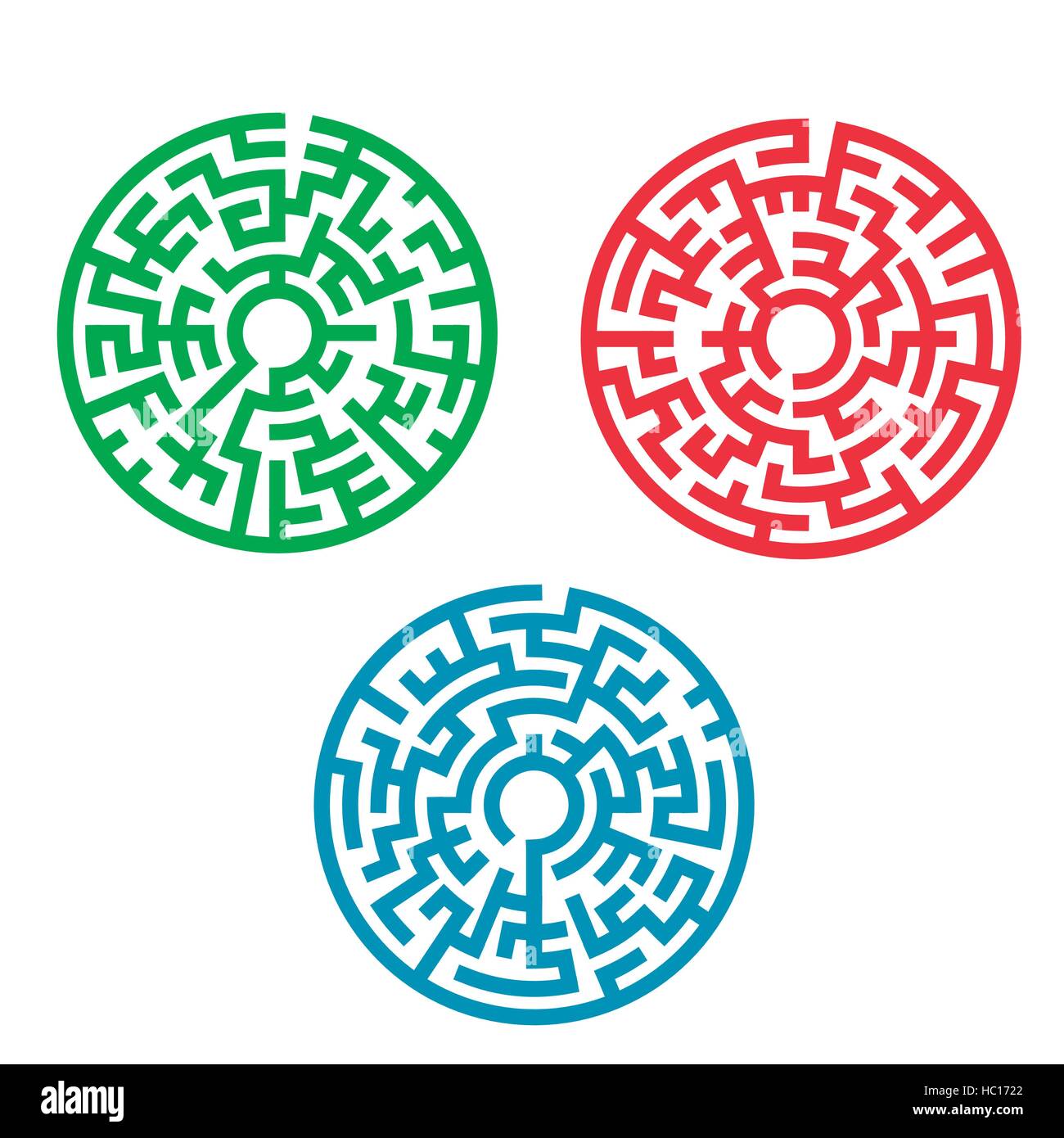 illustration of round maze isolated on white background Stock Vector ...