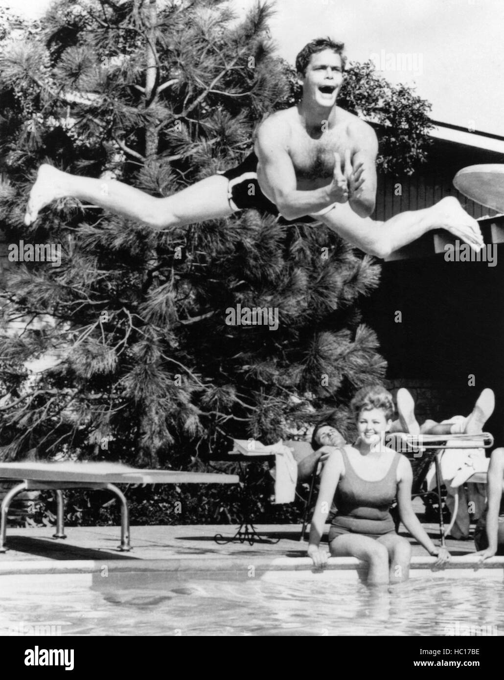 THE LIVELY SET, Doug McClure clowning around, on-set, 1964 Stock Photo - Alamy