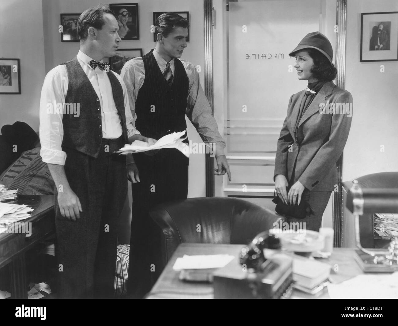 LOVE IN ON THE AIR, from left: Eddie Acuff, Ronald Reagan, June Travis ...