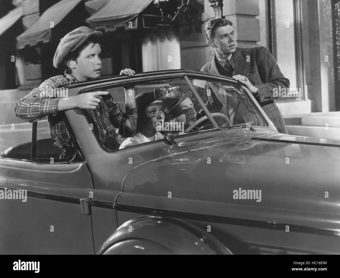 LOVE IS ON THE AIR, from left: Tommy Bupp, June Travis, Eddie Acuff ...
