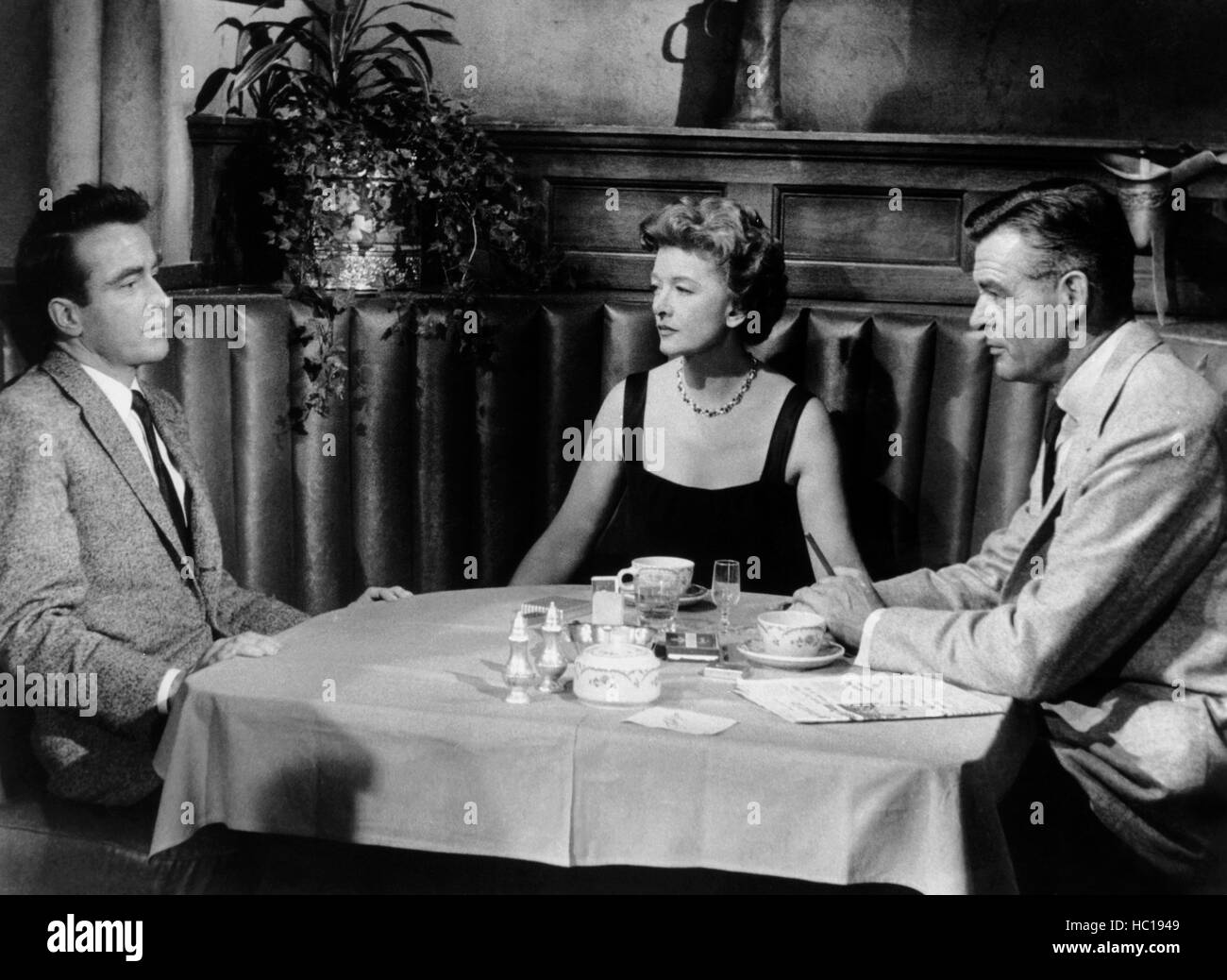 LONELYHEARTS, from left, Montgomery Clift, Myrna Loy, Robert Ryan, 1958 ...