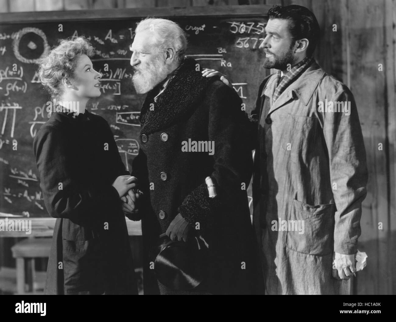 MADAME CURIE, from left, Greer Garson, C. Aubrey Smith, Walter Pidgeon ...