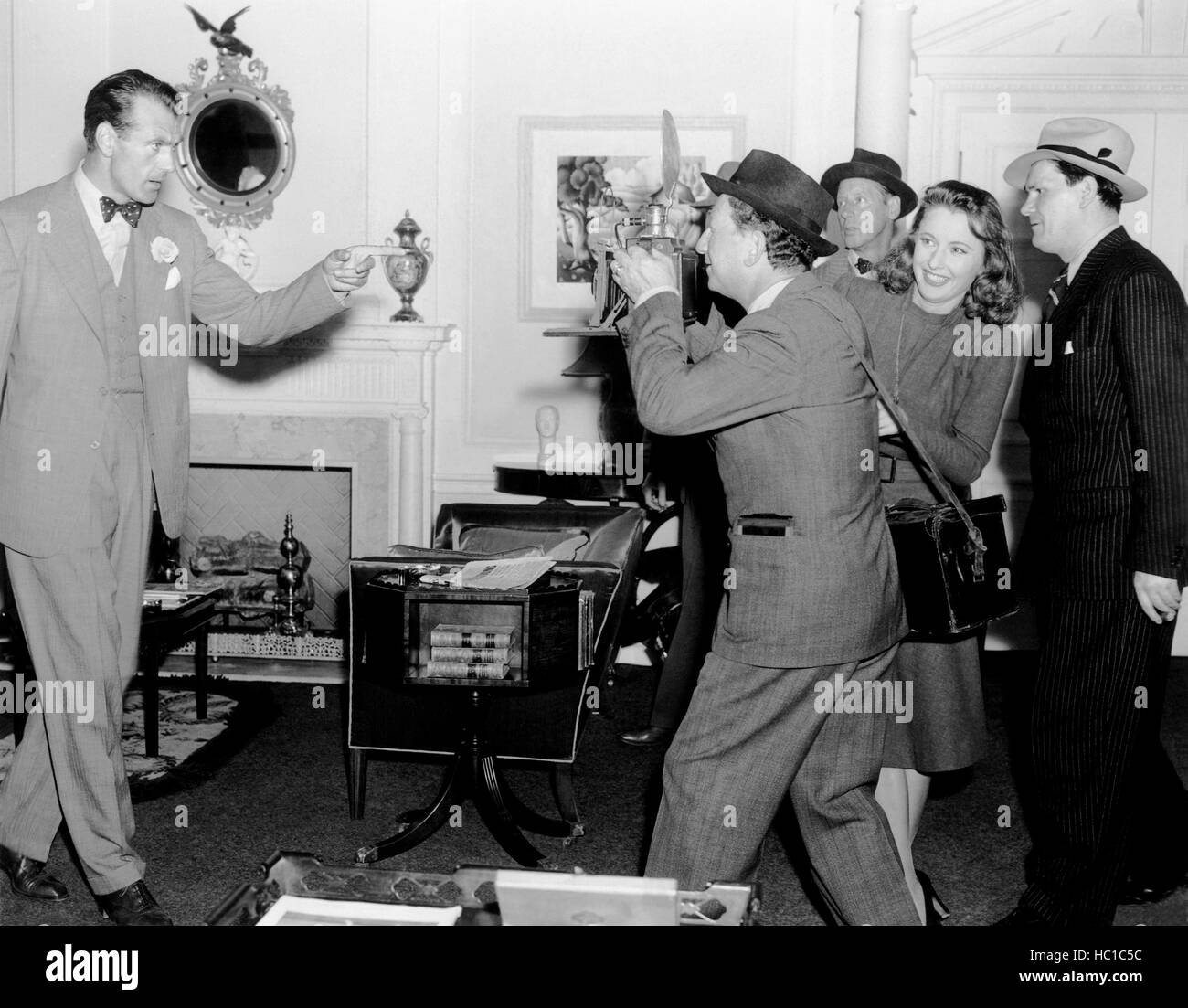 MEET JOHN DOE, from left, Gary Cooper, Andrew Tombes, Barbara Stanwyck ...