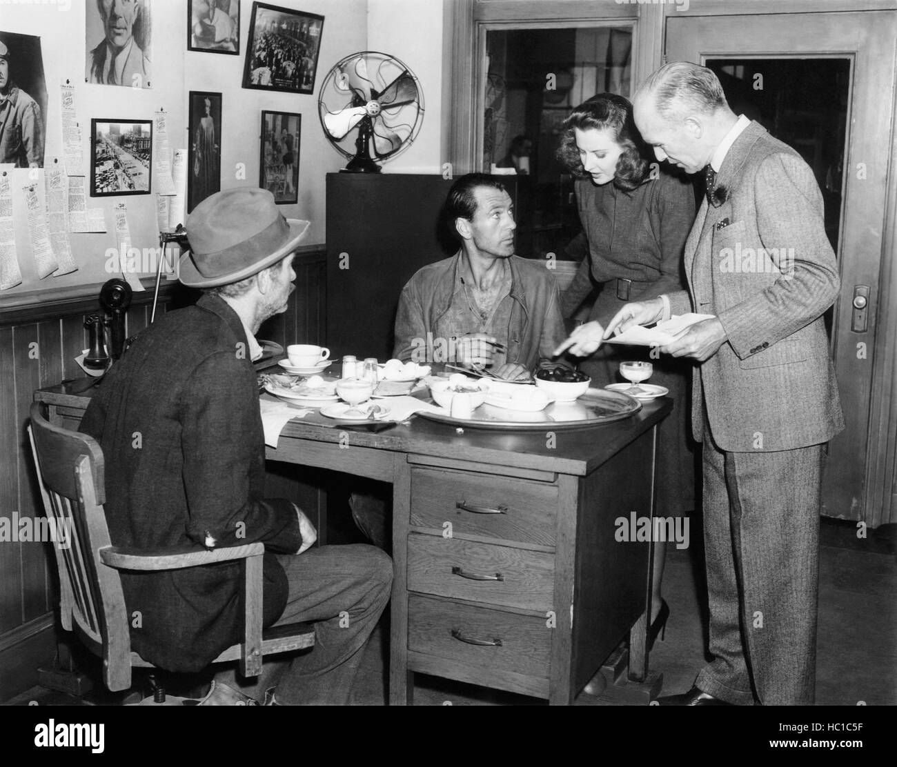 MEET JOHN DOE, from left, Walter Brennan, Gary Cooper, Barbara Stanwyck ...