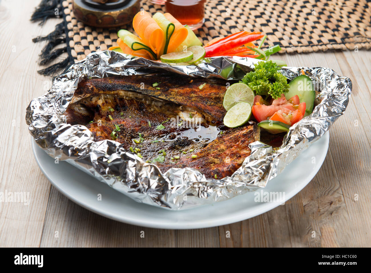 grilled arab fish Stock Photo - Alamy