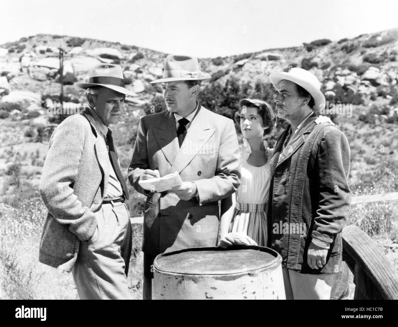 MEXICAN MANHUNT, center: George Brent, Hillary Brooke, Alberto Morin, 1953 Stock Photo - Alamy