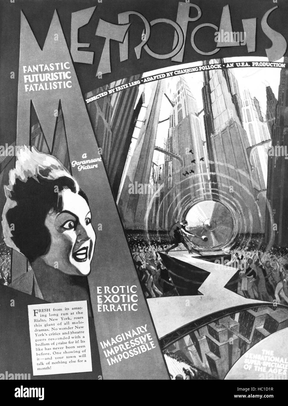 METROPOLIS, US poster, Brigitte Helm, 1927 Stock Photo - Alamy