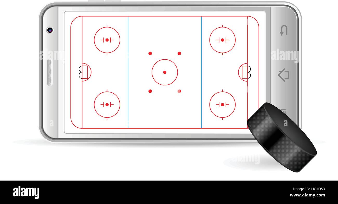 Smart phone hockey on a white background. Vector illustration Stock ...