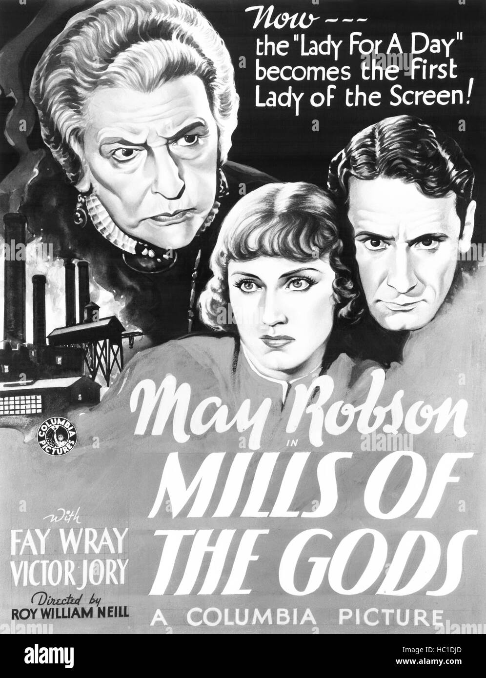 MILLS OF THE GODS, US poster, from left: May Robson, Fay Wray, Victor ...