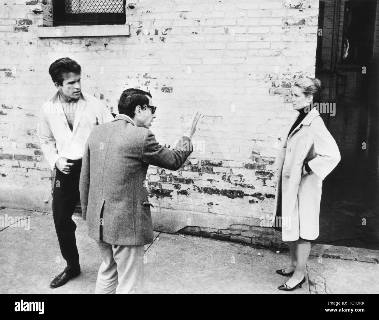 MICKEY ONE, Arthur Penn (center) directing Warren Beatty and Alexandra ...
