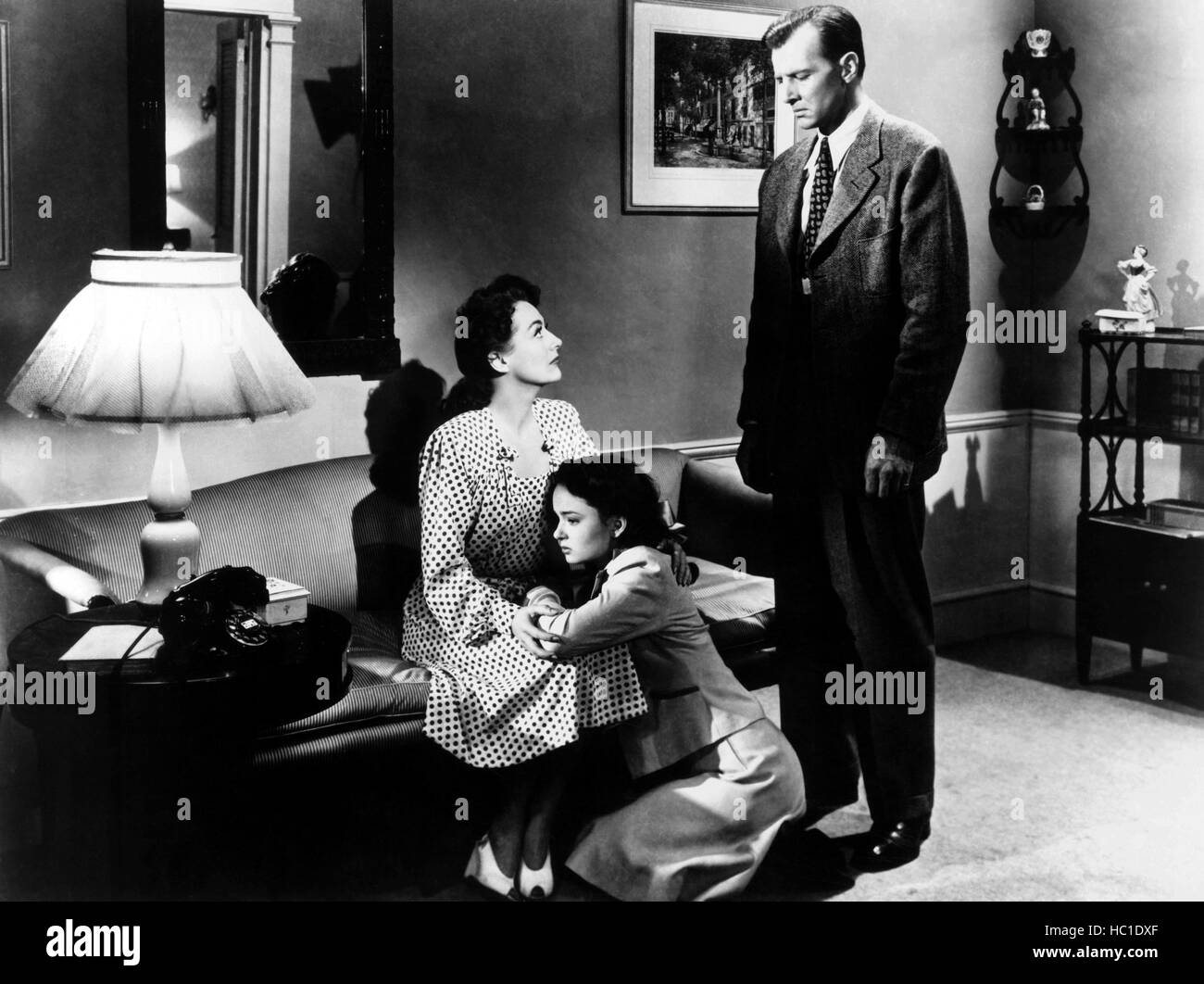 MILDRED PIERCE, from left, Joan Crawford, Ann Blyth, Bruce Bennett ...