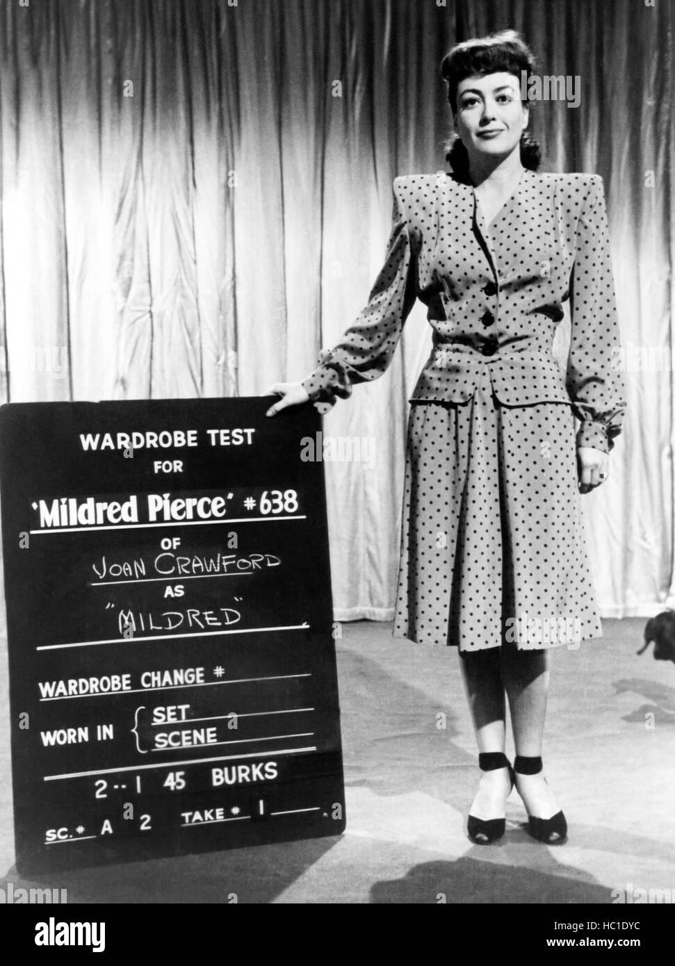 MILDRED PIERCE, Joan Crawford, wardrobe test, 1945 Stock Photo - Alamy