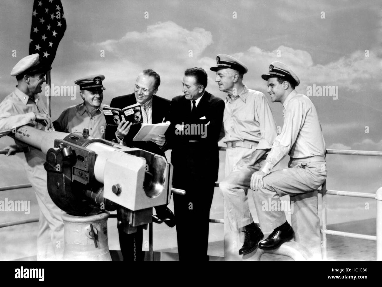 MISTER ROBERTS, from left, Henry Fonda, James Cagney, co-director ...