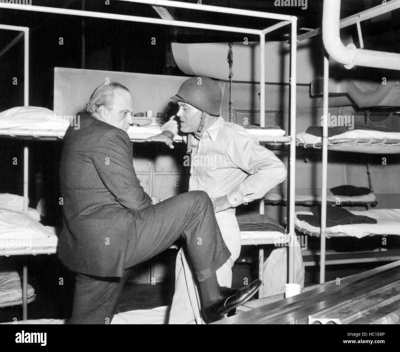 MISTER ROBERTS, from left, co-director Joshua Logan, Henry Fonda, on ...