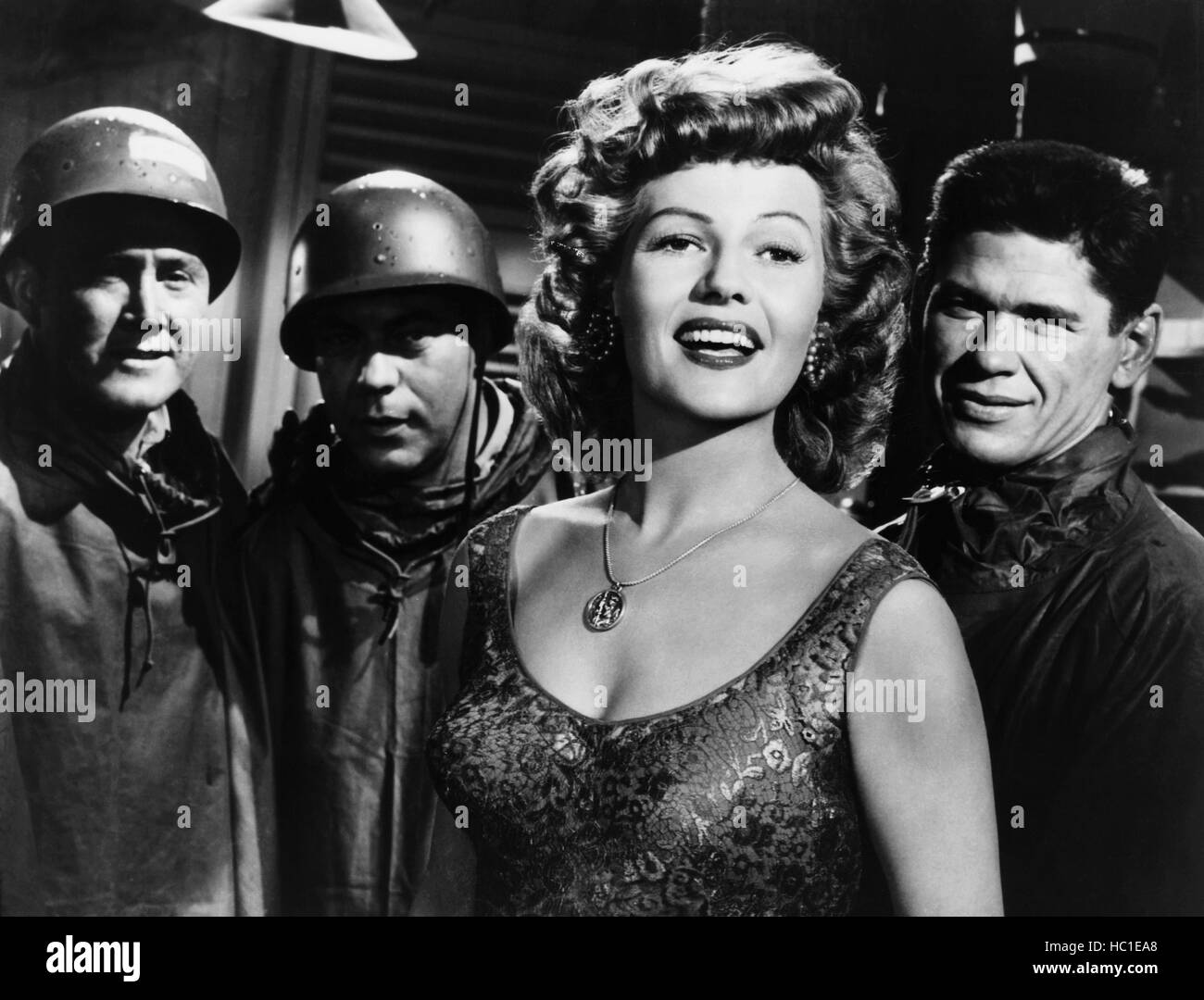 MISS SADIE THOMPSON, from left: Henry Slate, Rudy Bond, Rita Hayworth ...