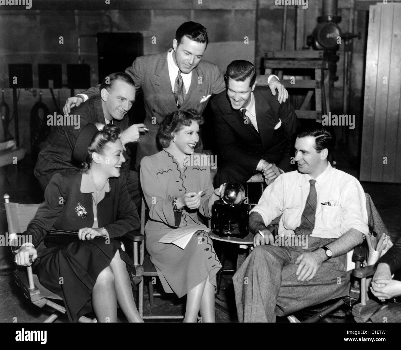MR. AND MRS. NORTH, Gracie Allen, center, tells fortunes for, from left ...