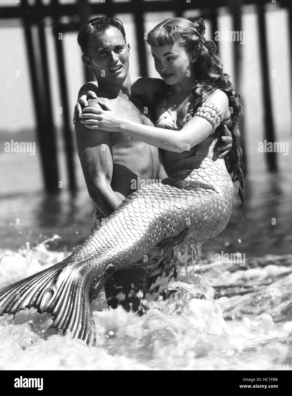 MR. PEABODY AND THE MERMAID, Ann Blyth, on publicity tour in Santa Cruz ...