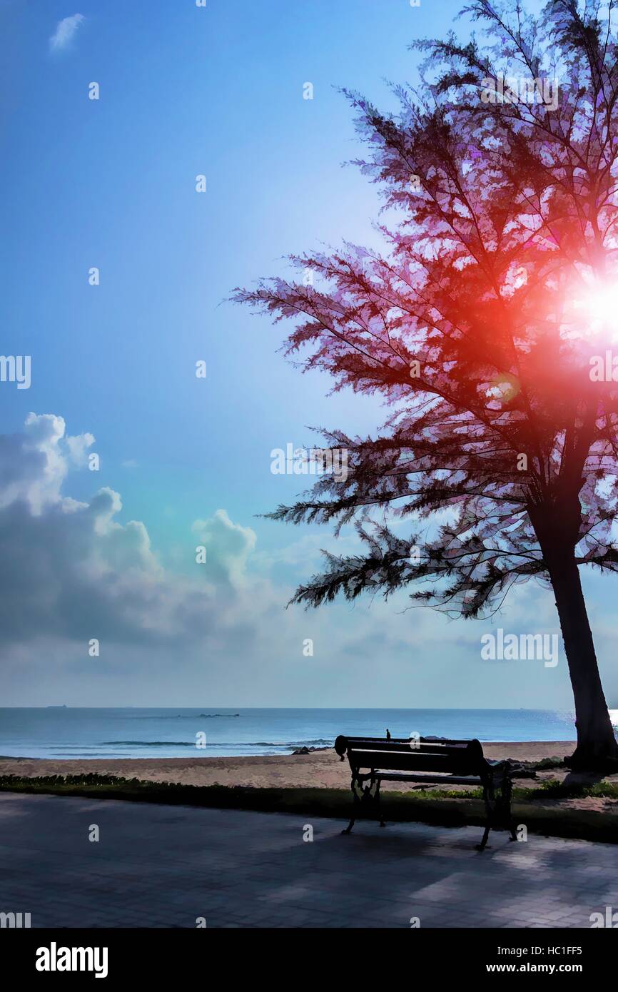 Painting nature sea viewpoint Stock Photo - Alamy