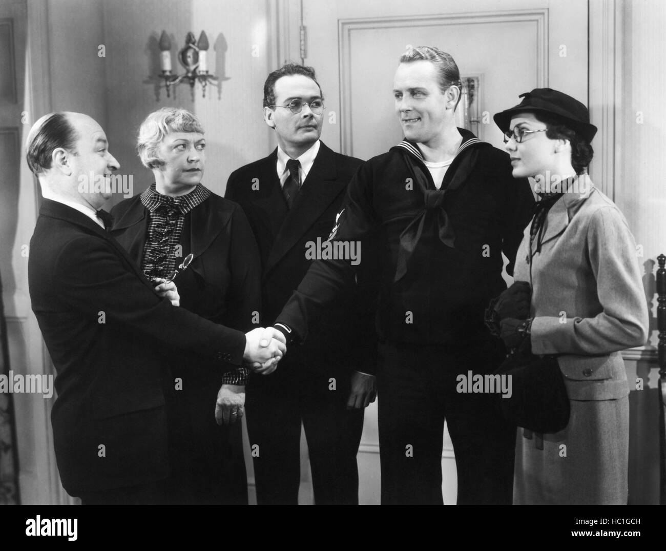 NAVY BLUES, from left: Chester Clute, Lucille Gleason, Edward Woods ...