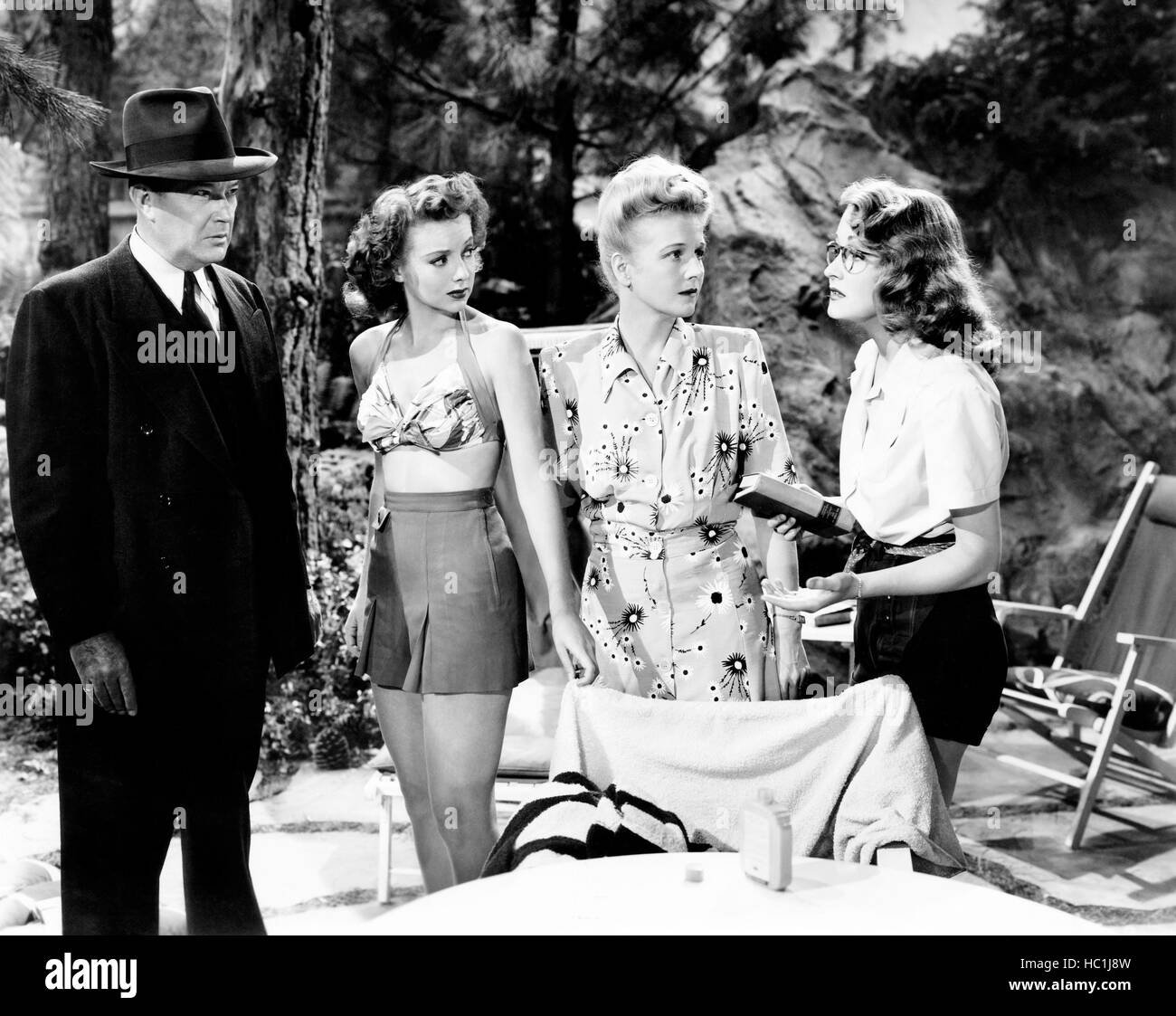 NINE GIRLS, from left: Willard Robertson, Evelyn Keyes, Ann Hardin ...