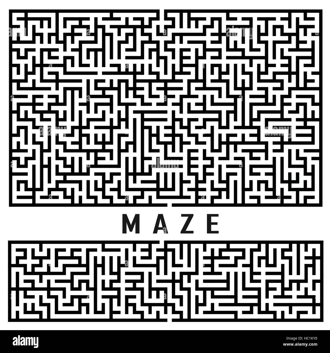 illustration of maze set isolated over white background Stock Vector ...
