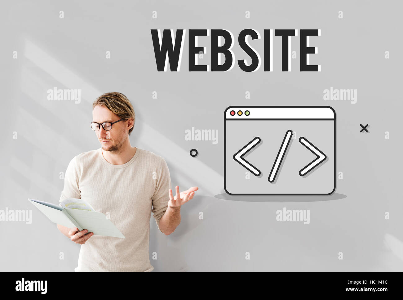 Web Development Symbol Icon Concept Stock Photo - Alamy