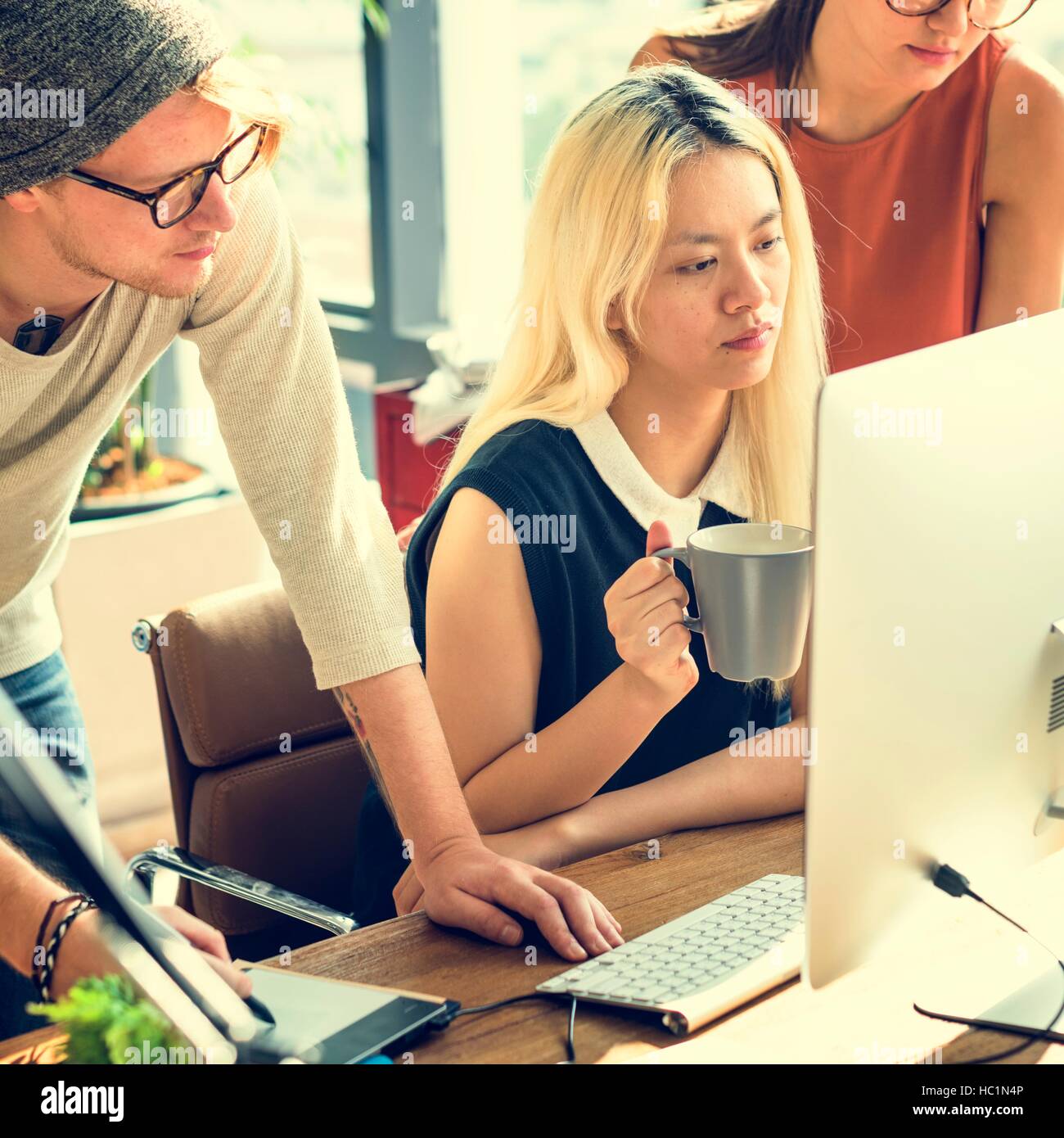 Teamwork Discussion Meeting Brainstorming Start up Concept Stock Photo ...