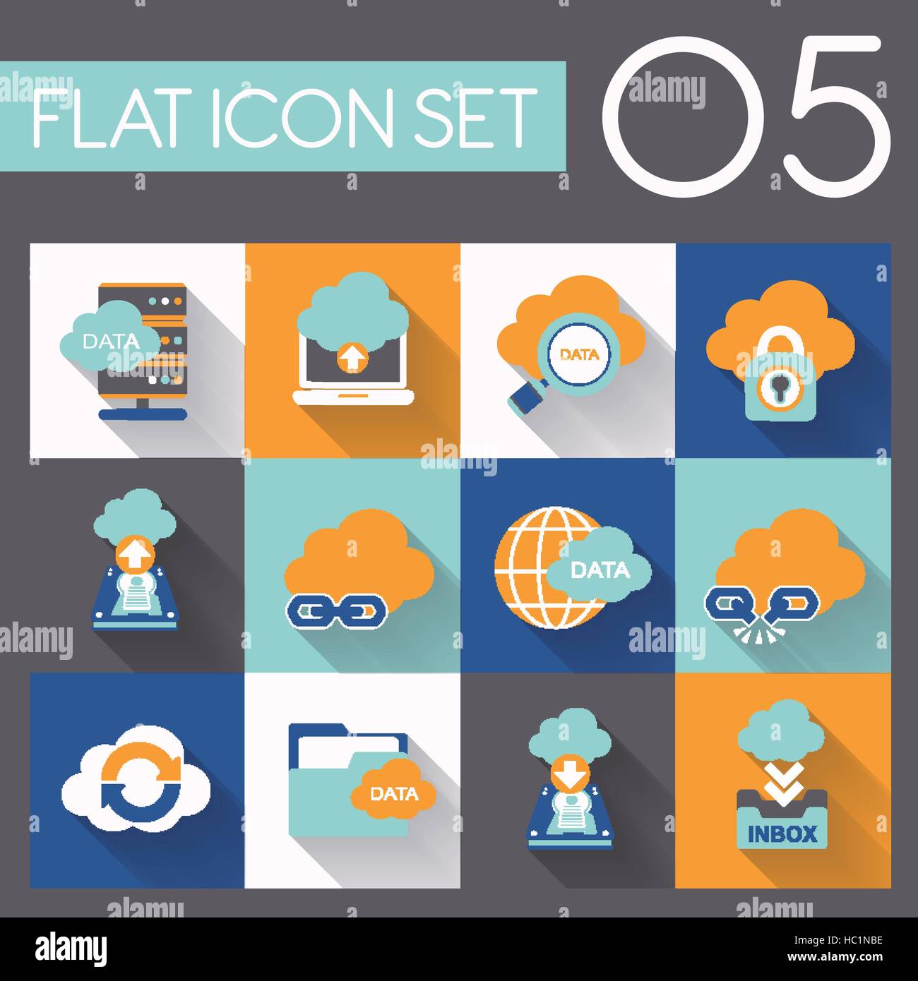 cloud network icon set in flat design Stock Vector Image & Art - Alamy