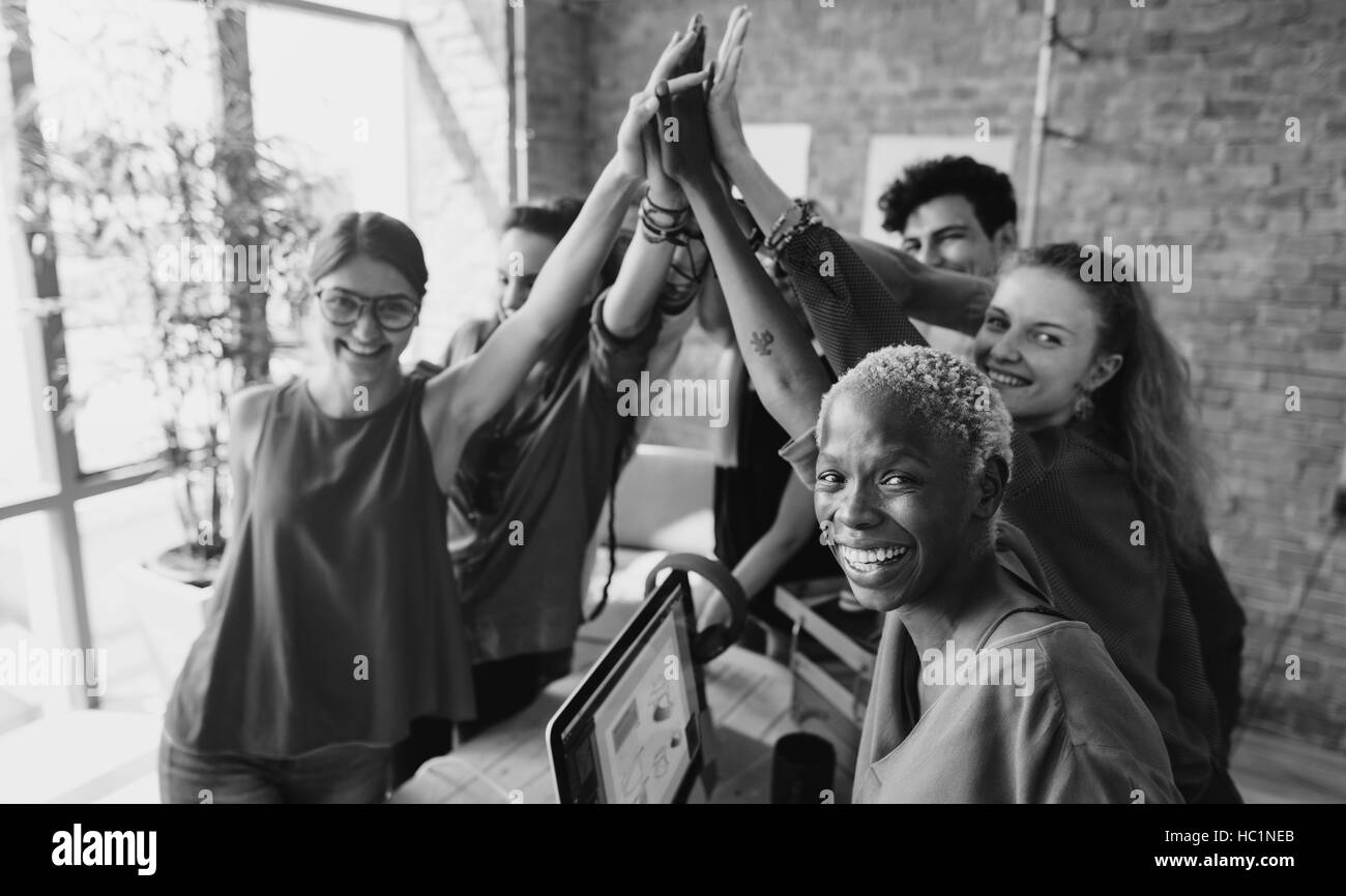 Teamwork Power Successful Meeting Workplace Concept Stock Photo - Alamy