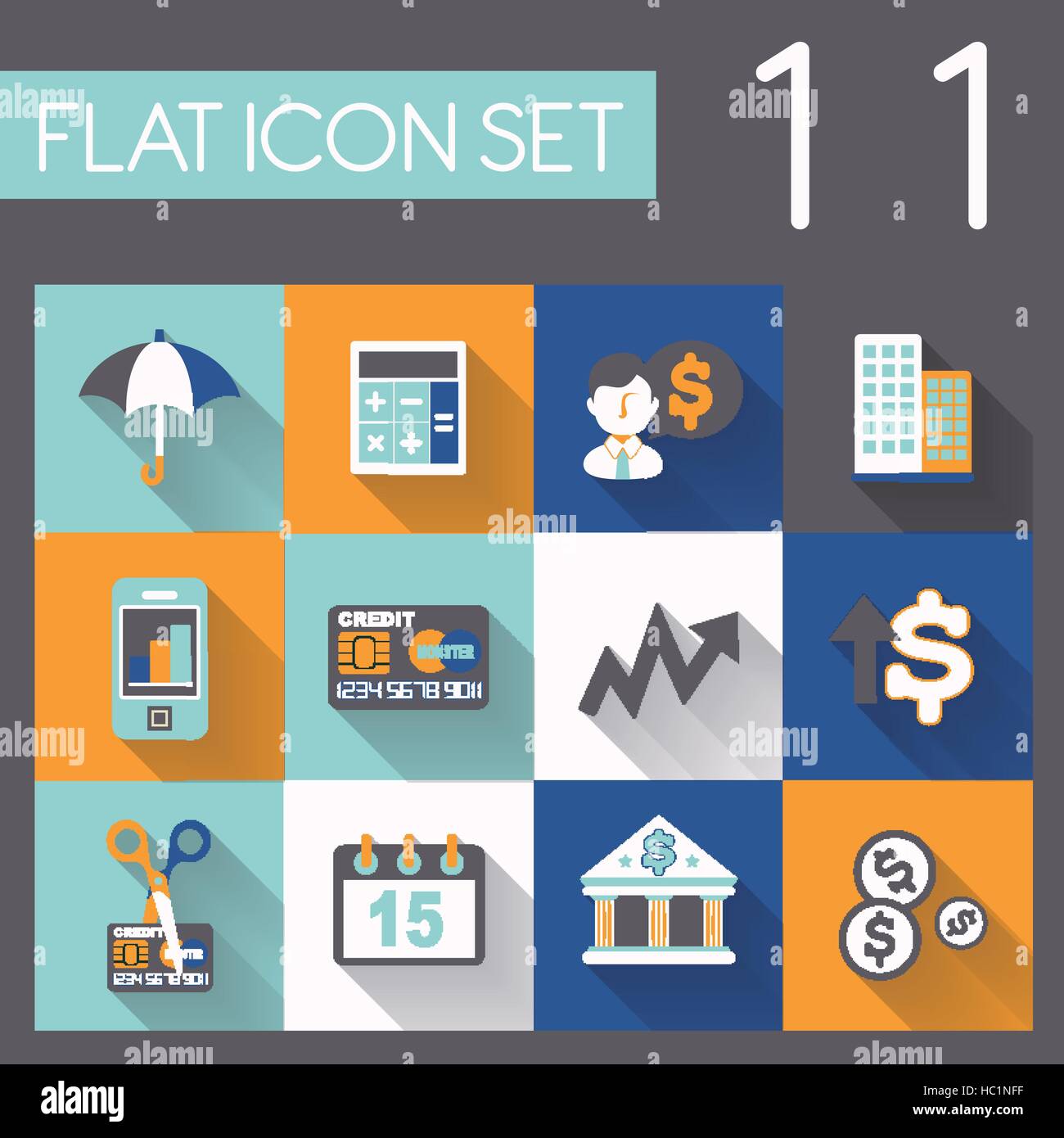 investing and finance icon set in flat design Stock Vector Image & Art ...