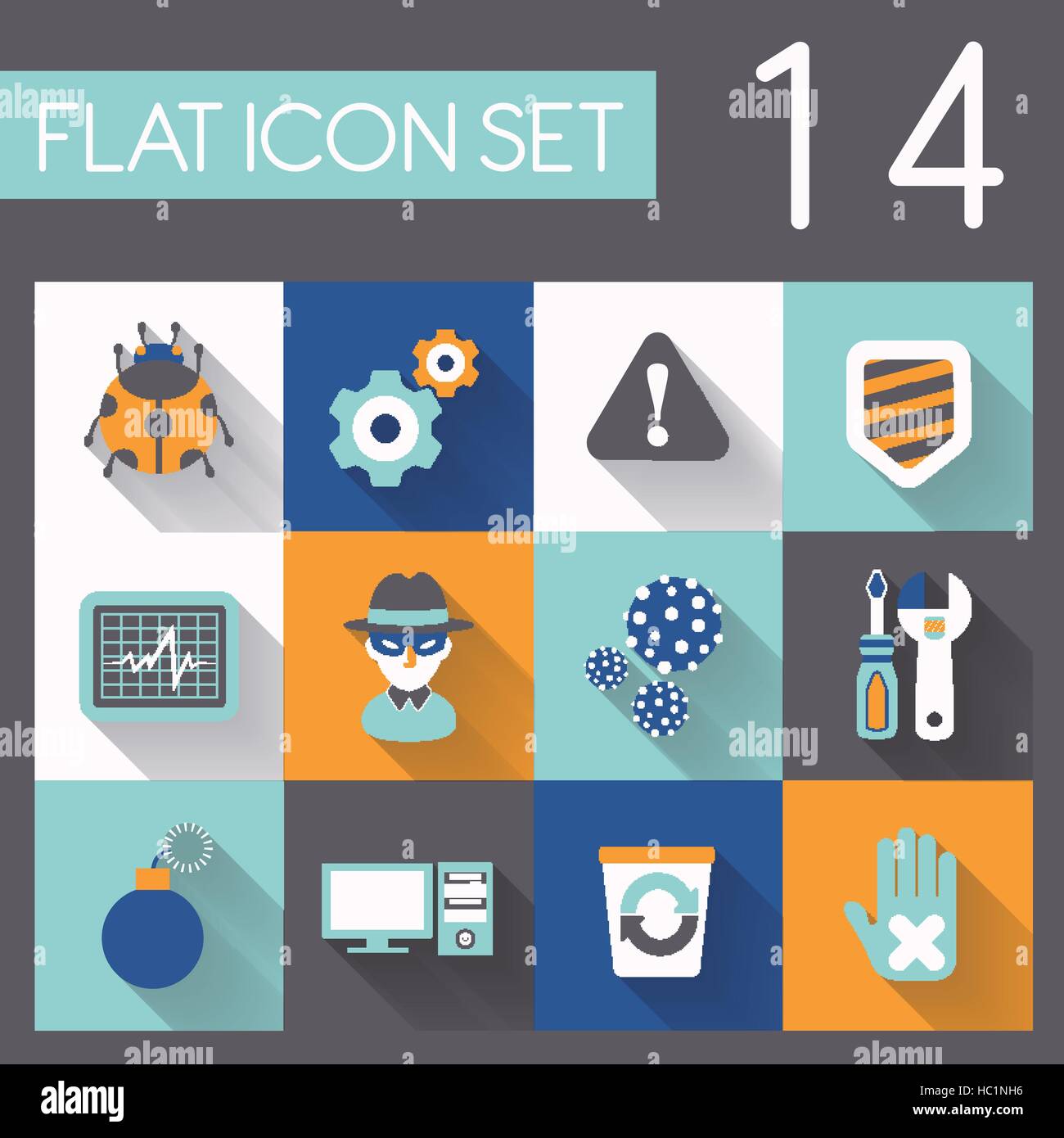 computer security icon set in flat design Stock Vector Image & Art - Alamy