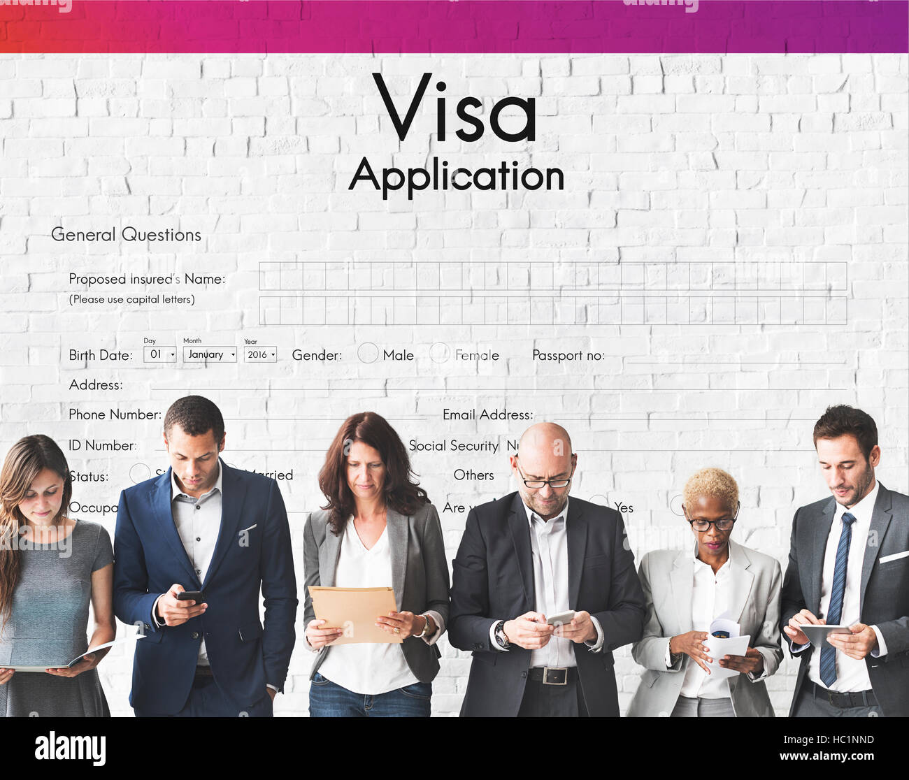 Visa Application Travel Form Concept Stock Photo - Alamy