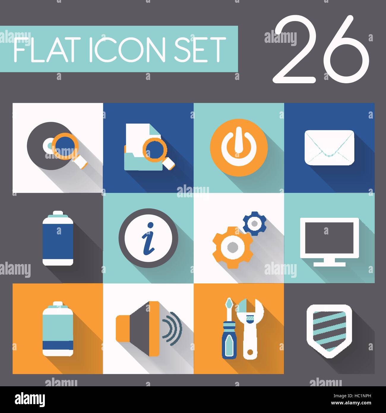 computer icon set in flat style design Stock Vector Image & Art - Alamy