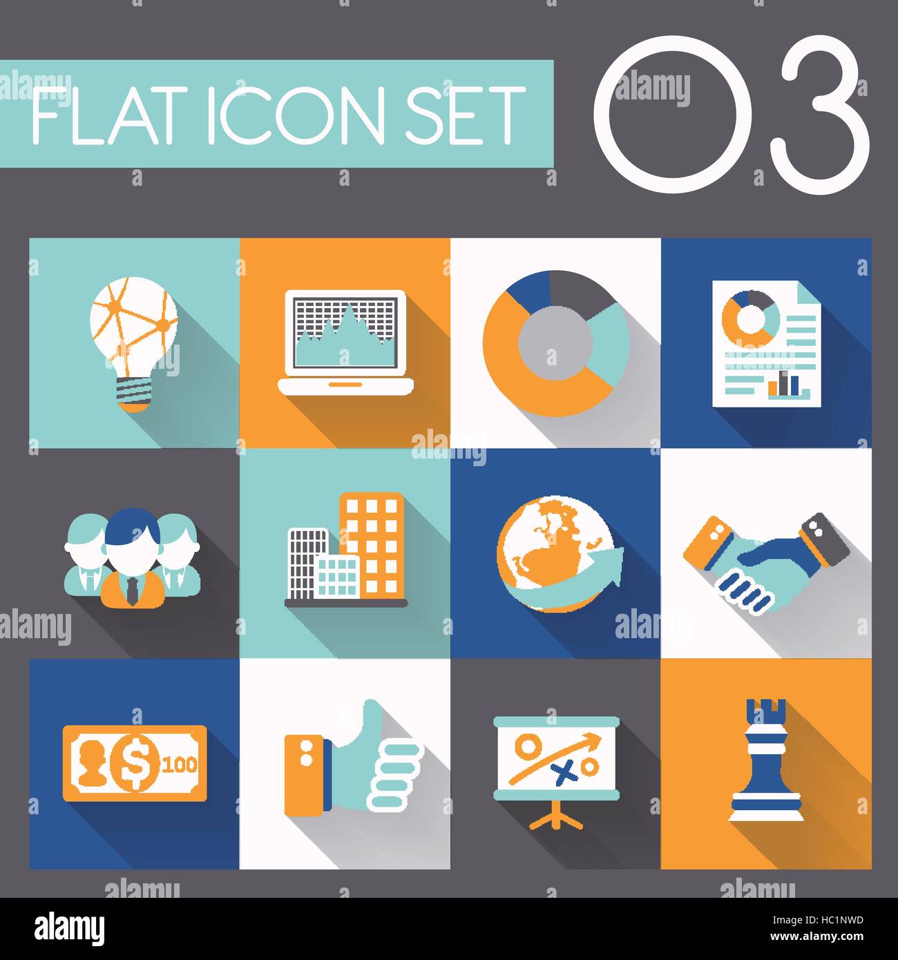 business strategy icon set in flat design Stock Vector Image & Art - Alamy