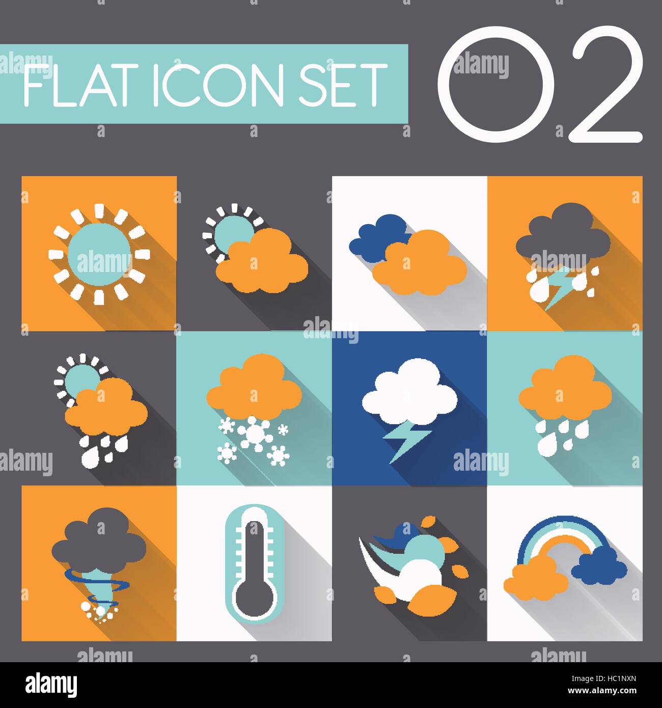 weather icon set in flat style design Stock Vector Image & Art - Alamy