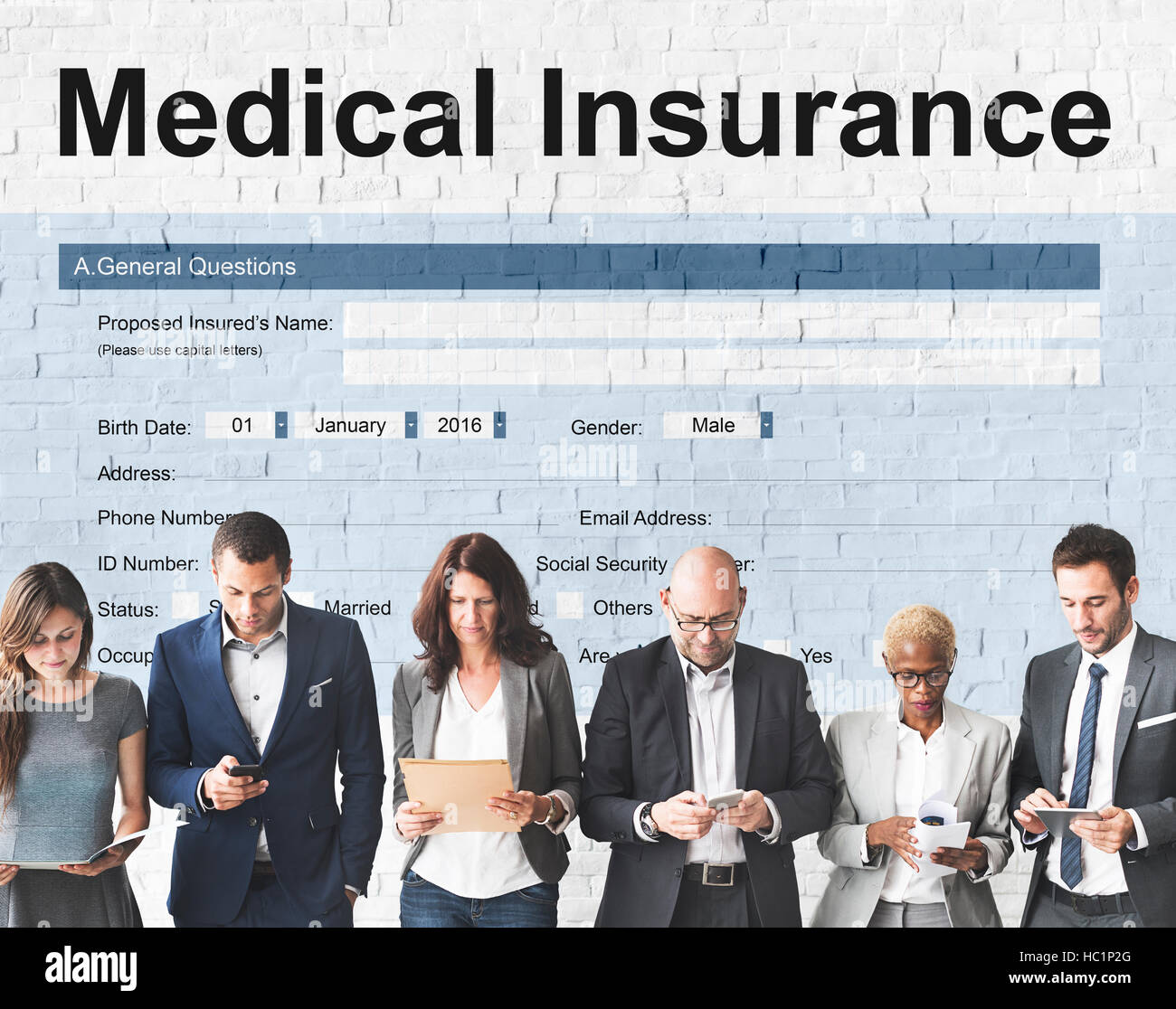 Medical Insurance Helth Form Concept Stock Photo - Alamy