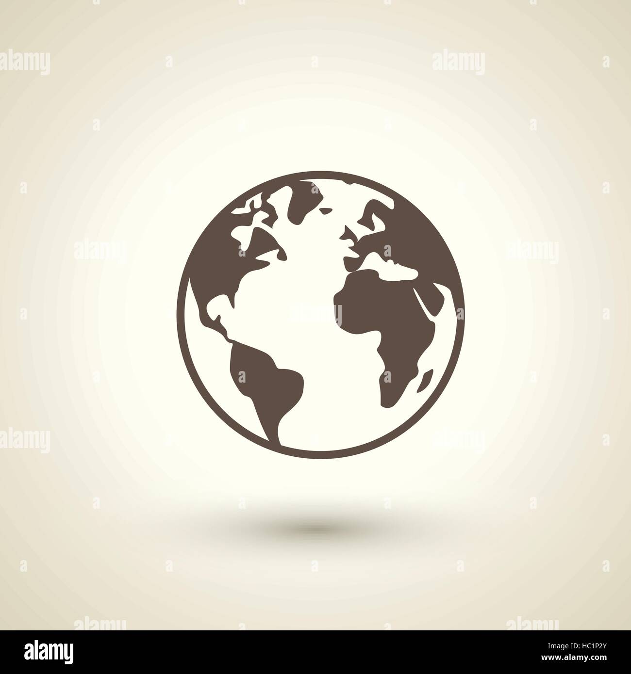 retro ecology concept flat icon with earth element over brown ...