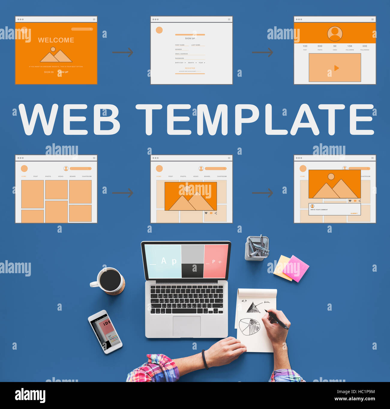 Web Template Website Design Concept Stock Photo - Alamy