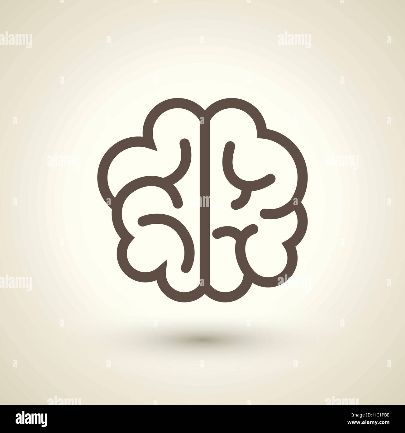 retro style brain icon isolated on beige background Stock Vector Image ...