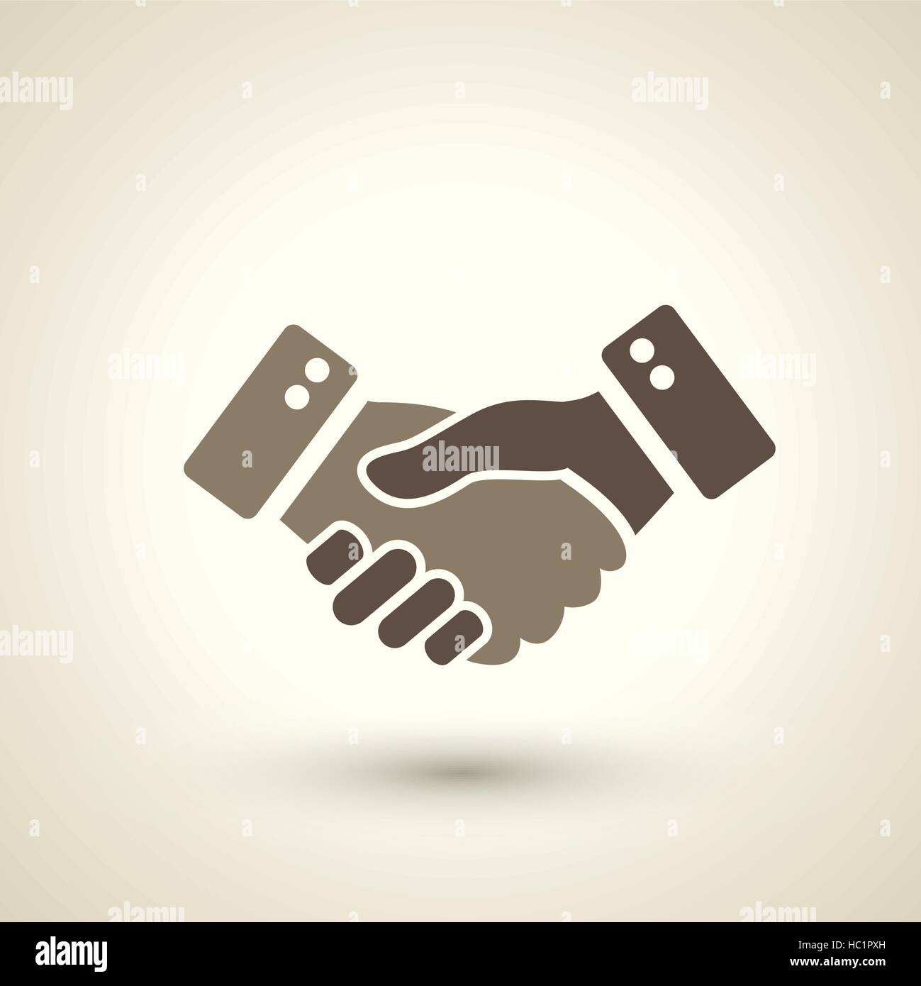 retro style handshake icon isolated on brown background Stock Vector ...