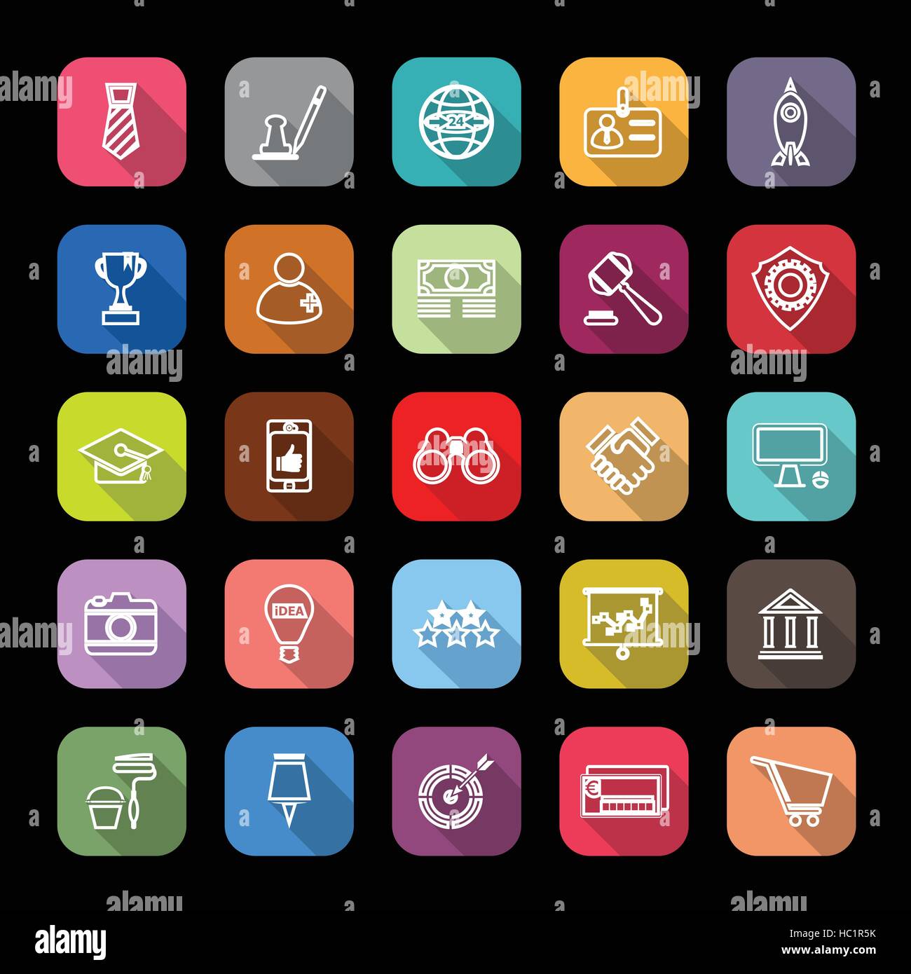 SME line icons with long shadow, stock vector Stock Vector Image & Art ...