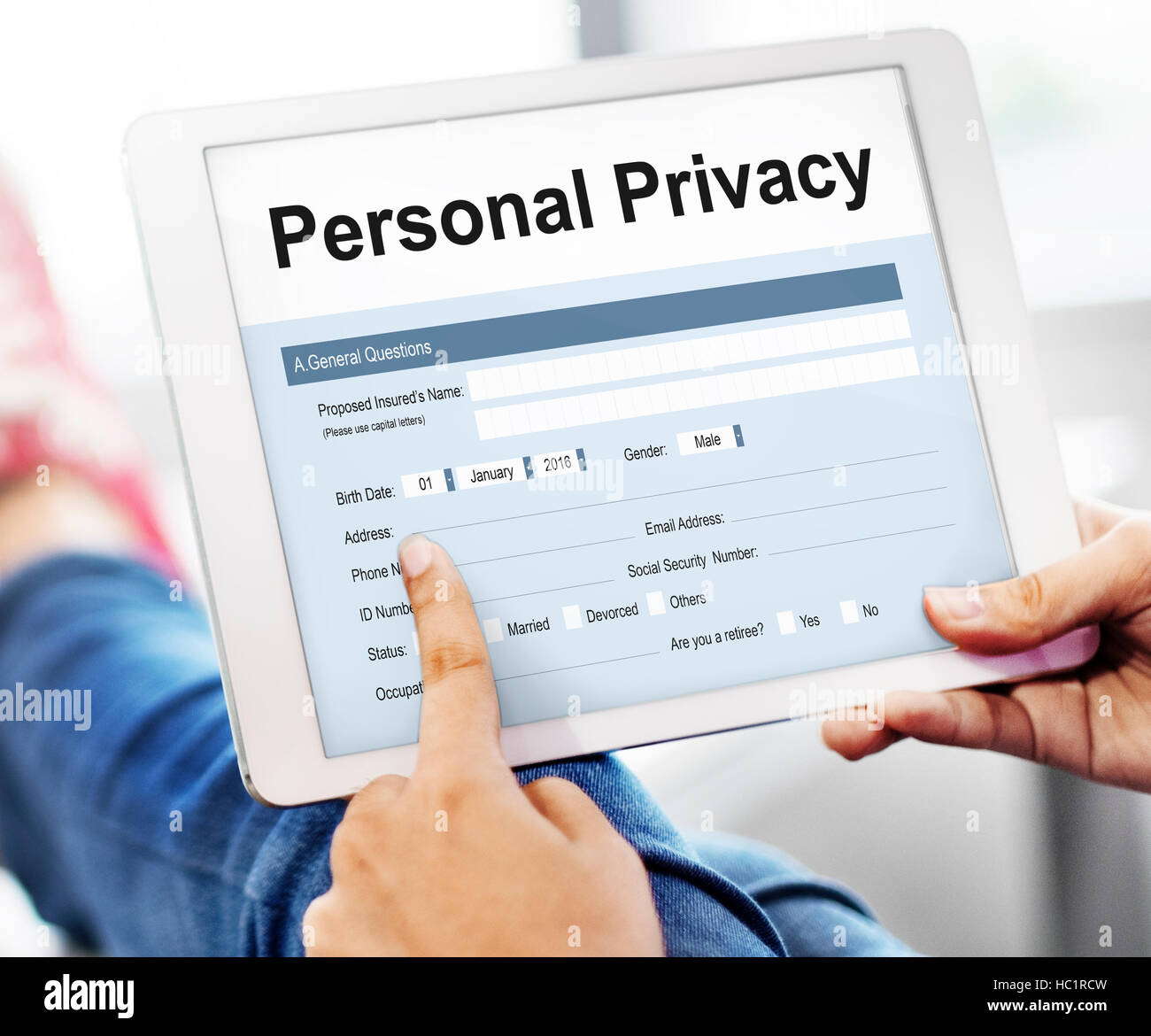 Personal Privacy Protection Form Concept Stock Photo - Alamy