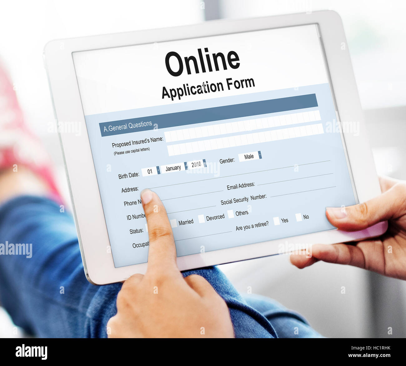 Online Application Form Document Recruitment Concept Stock Photo - Alamy