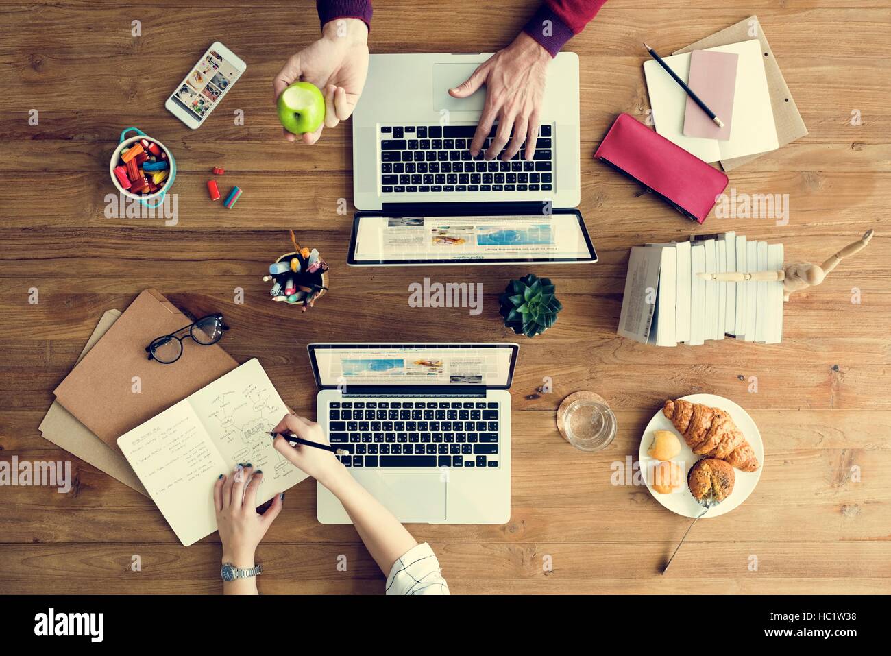 Laptop Technology Corporate Business Teamwork Branding Concept Stock ...