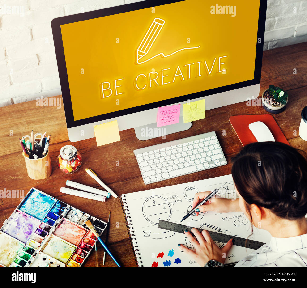 Art Pencil Drawing Creativity Imagination Skills Concept Stock Photo ...